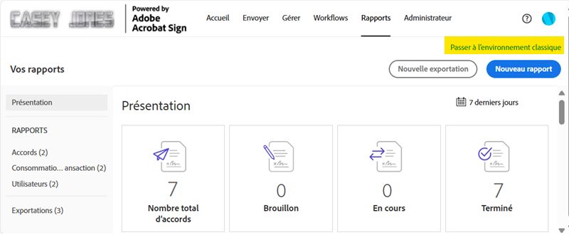 Activation de l’expérience de création de rapports classique